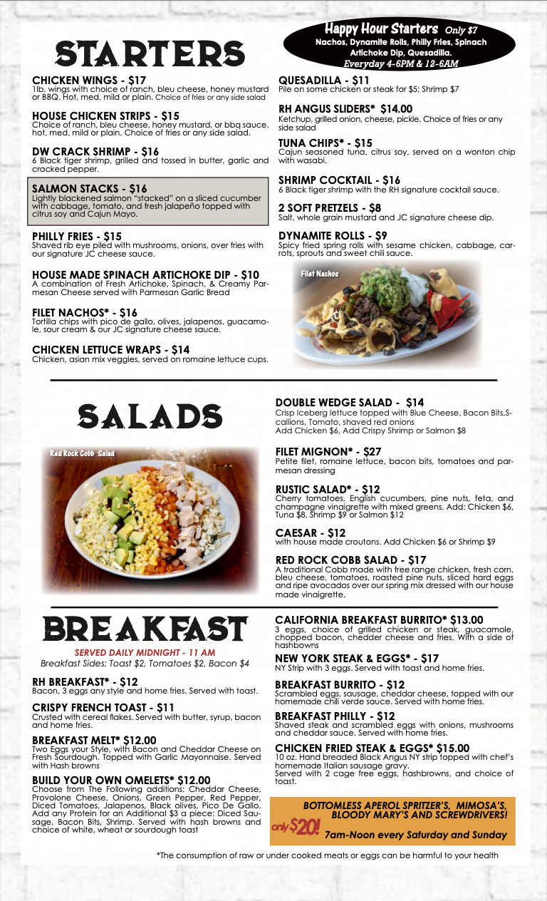 MENU – The Rustic House