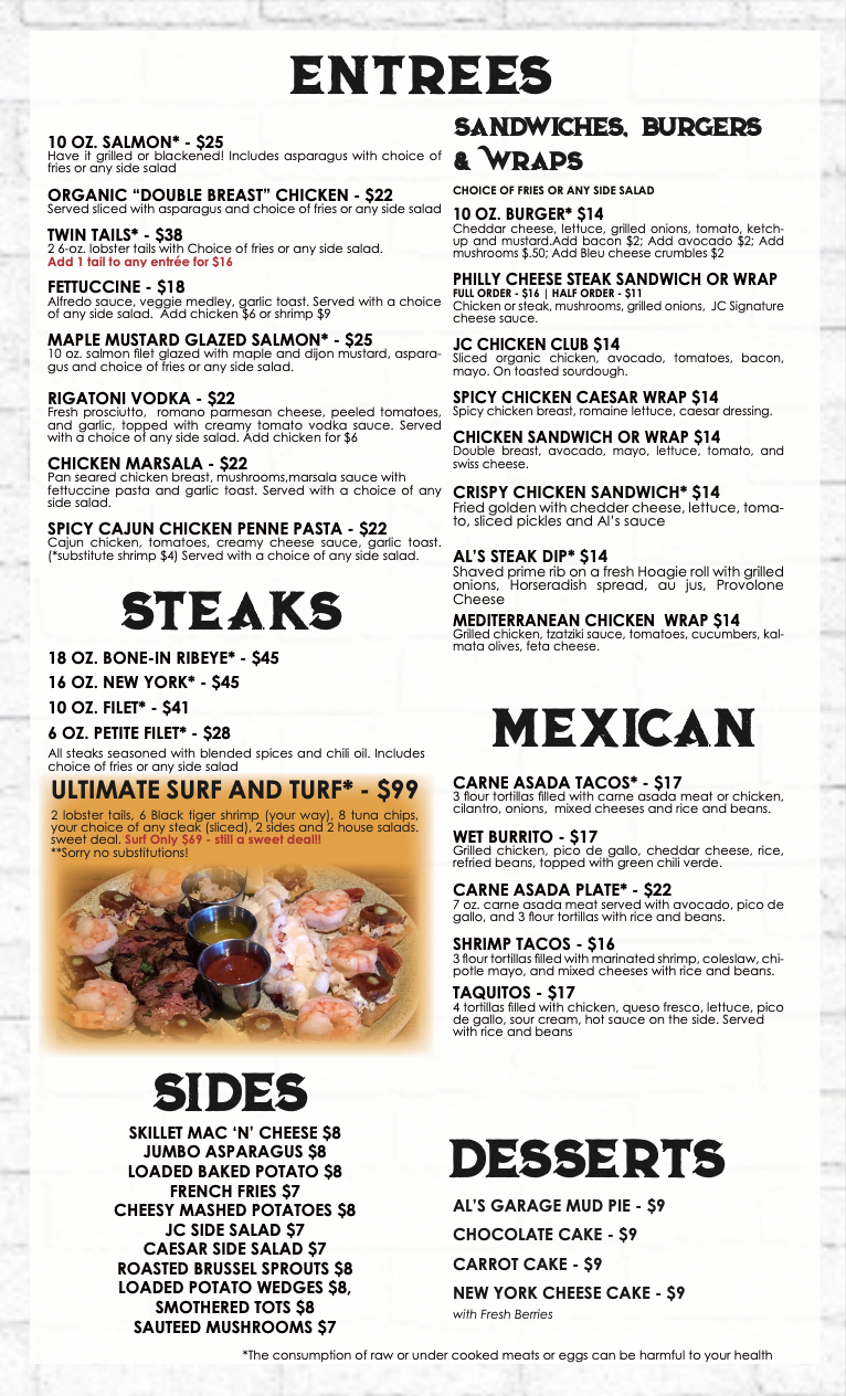 MENU – The Rustic House