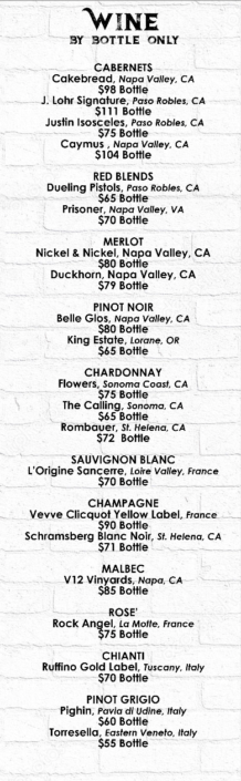 MENU – The Rustic House