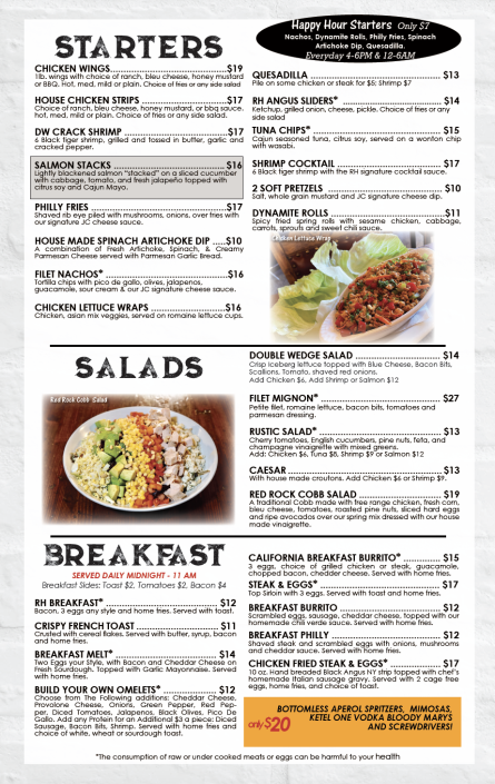 MENU – The Rustic House