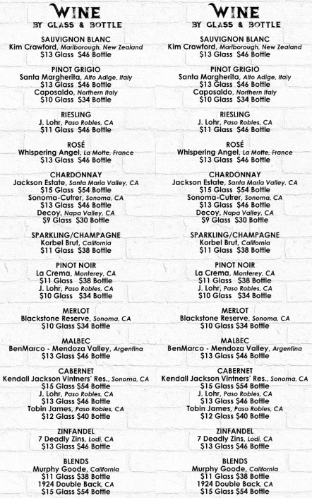 MENU – The Rustic House