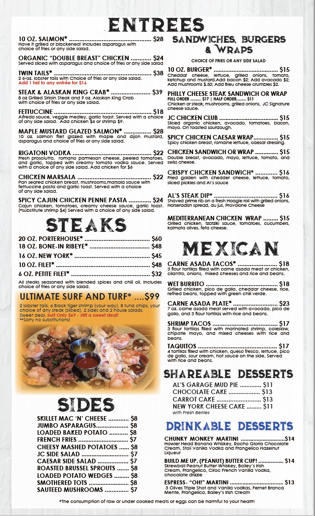 MENU – The Rustic House