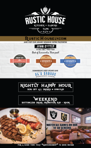RUSTIC HOUSE SUMMERLIN SOUTH MENU – The Rustic House
